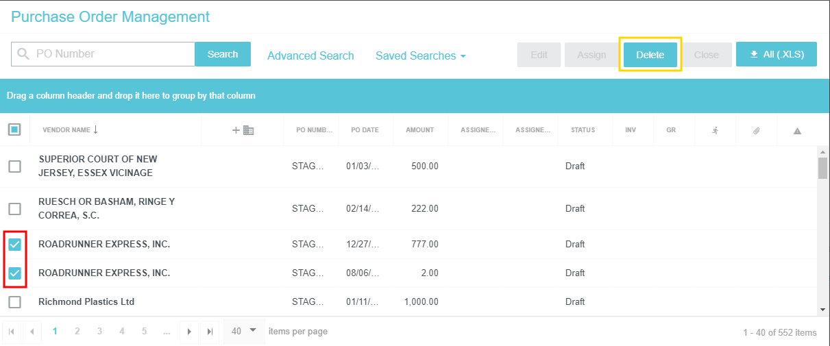 Bestellungsverwaltungs-Dashboard – Chrome River Hilfecenter