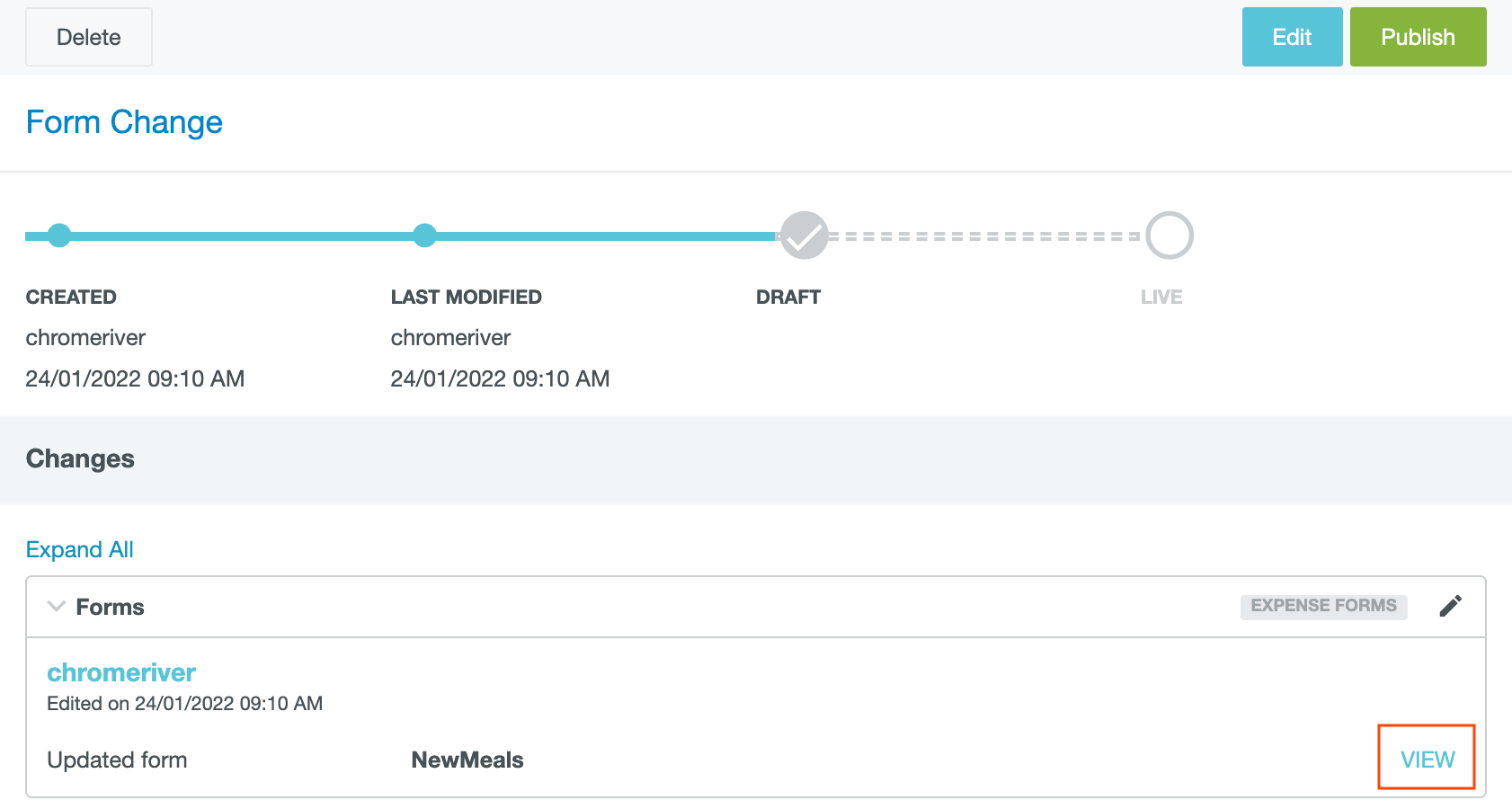 Formular-Verwaltung – Chrome River Hilfecenter